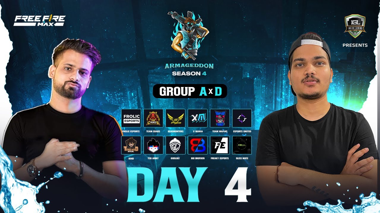 IGL Freefire Max Armageddon S4 | Day 4 | Ft. The Mafias, Tsg Army, Hh ...