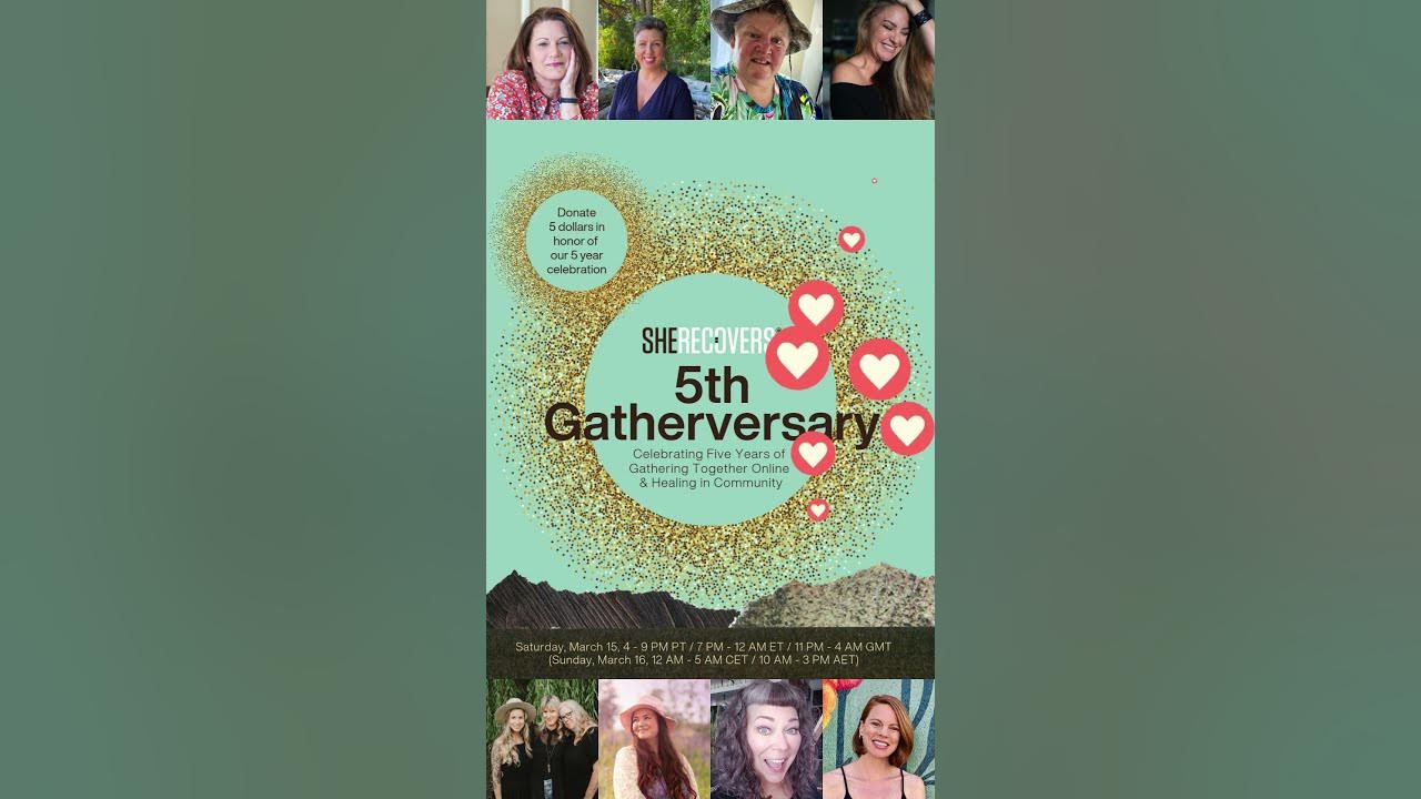 Come celebrate 5 years of SHE RECOVERS Together Online! - YouTube