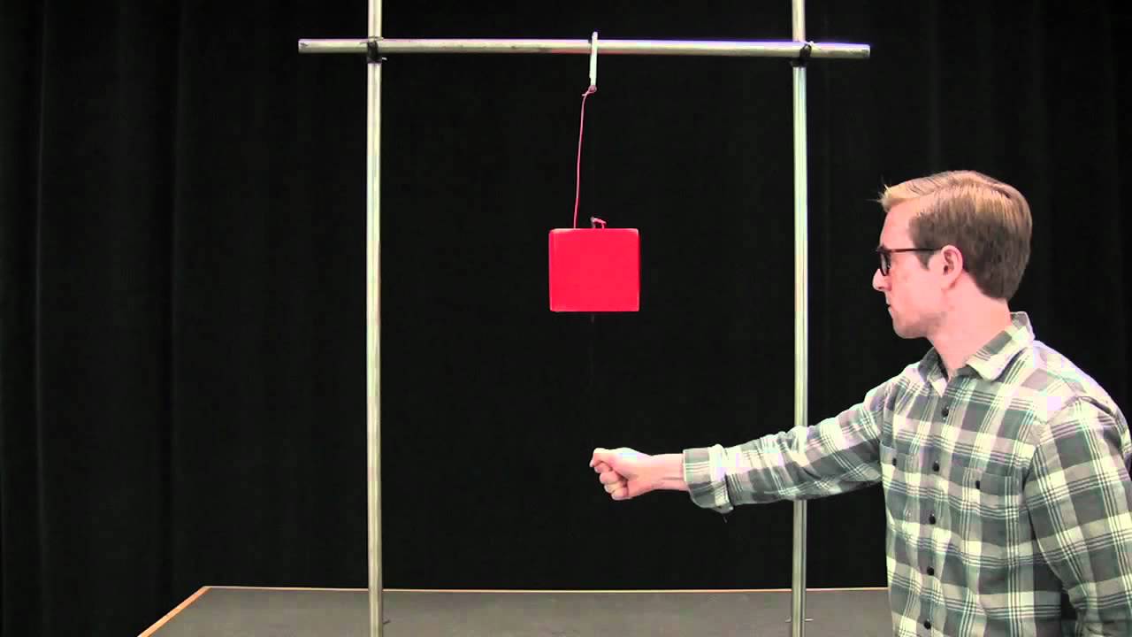 Wooden Block Between Two Strings (B40) [1F20.15] - YouTube
