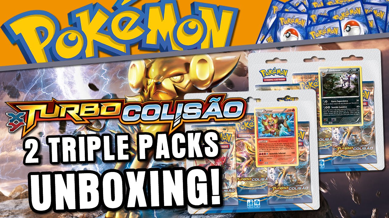 POKÉMON TCG - Unboxing Triple Pack Turbo Colisão XY9 - YouTube