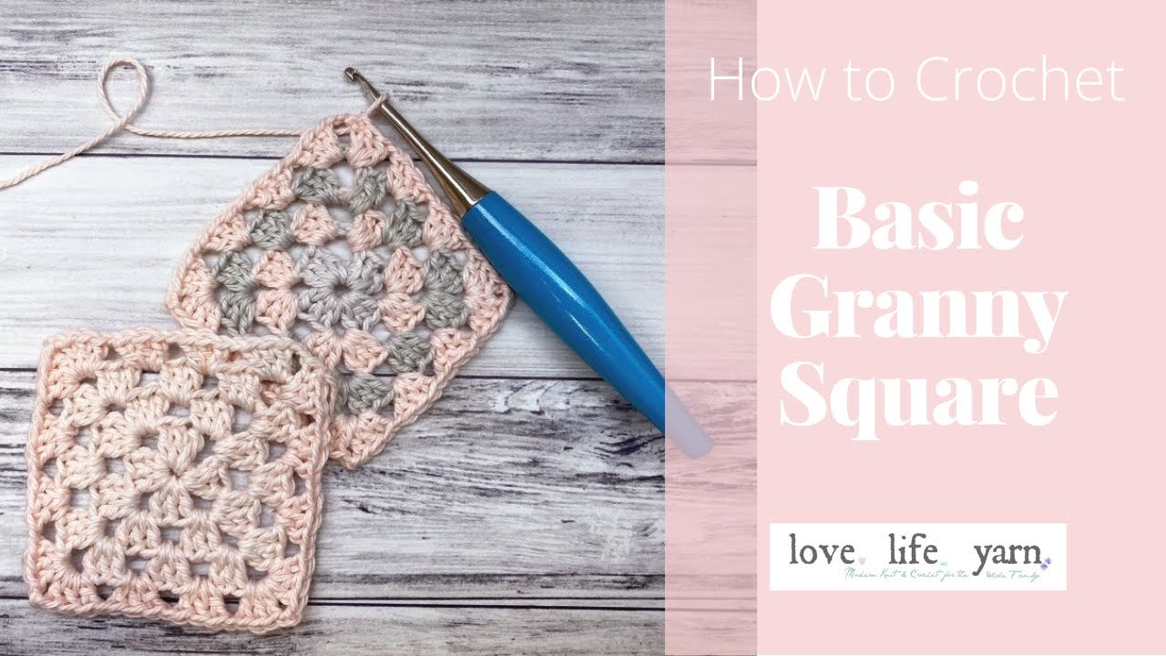 How to Crochet a Basic Granny Square (Easy Tutorial Video) - YouTube