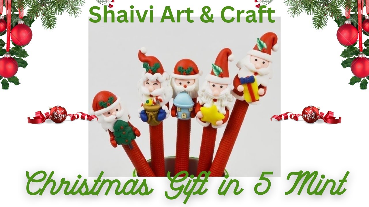 CLAY SANTA IN 5 MINT | CHRISTMAS GIFT FOR FRIENDS | CLAY SANTA PENCILE ...