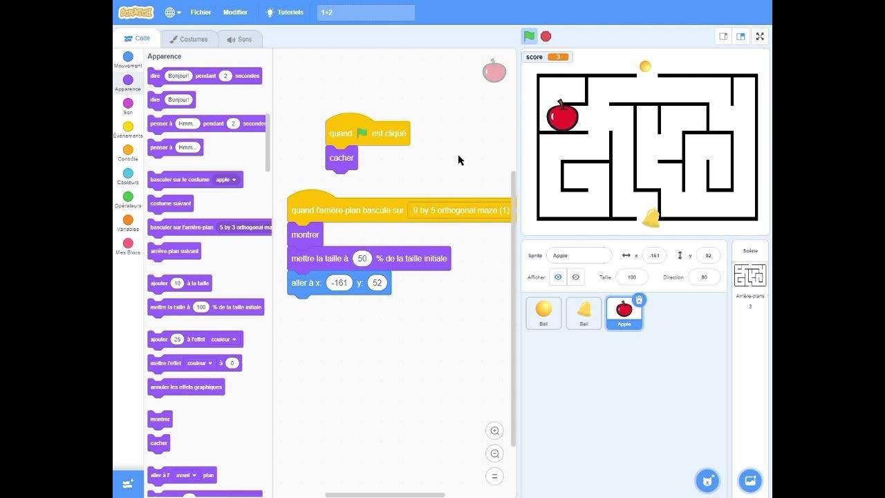 scratch:création d'une variable score - YouTube