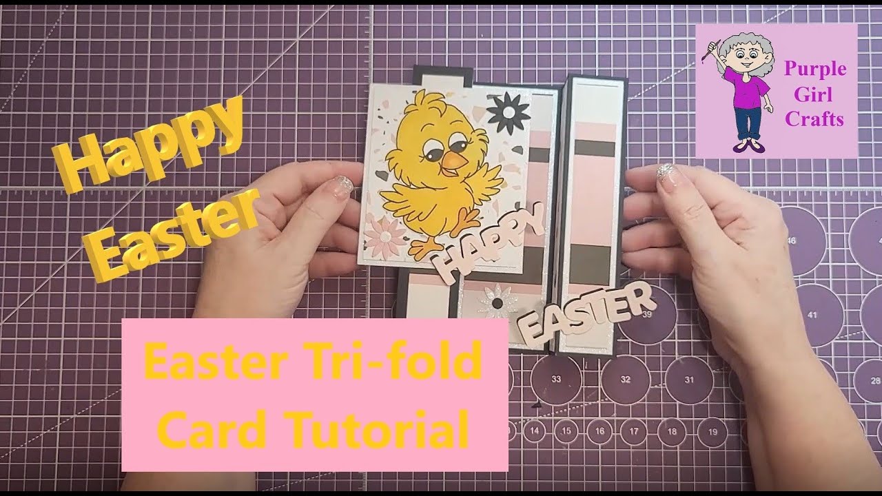 Easter Chick Trifold card tutorial - YouTube