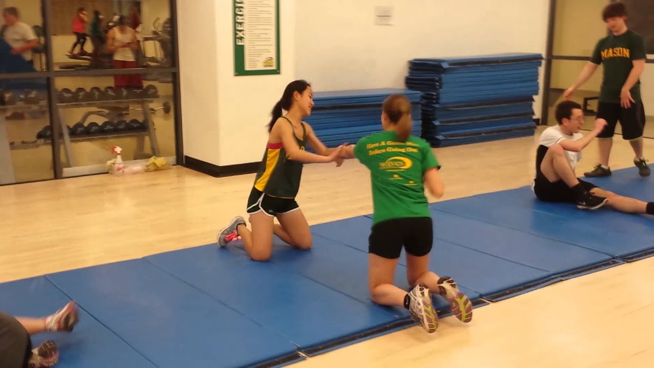 College girls learning self defense takedowns - YouTube