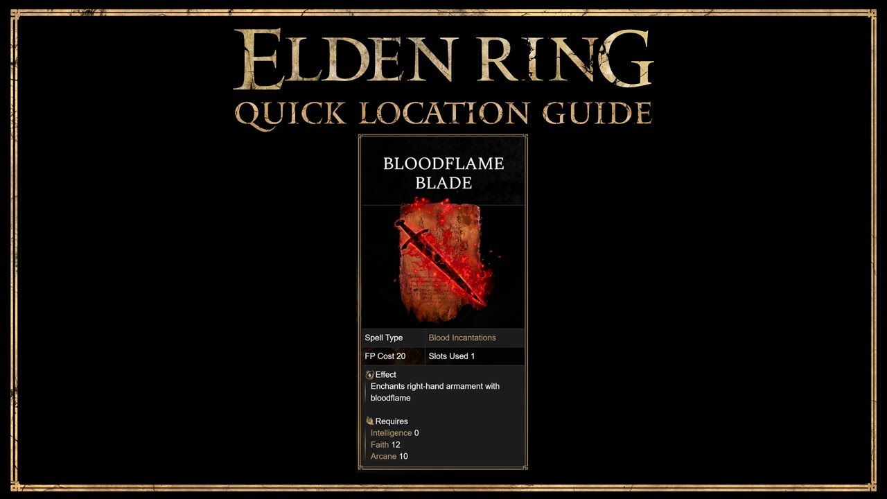 Quick Location Guide: Bloodflame Blade Incantation in Elden Ring - YouTube