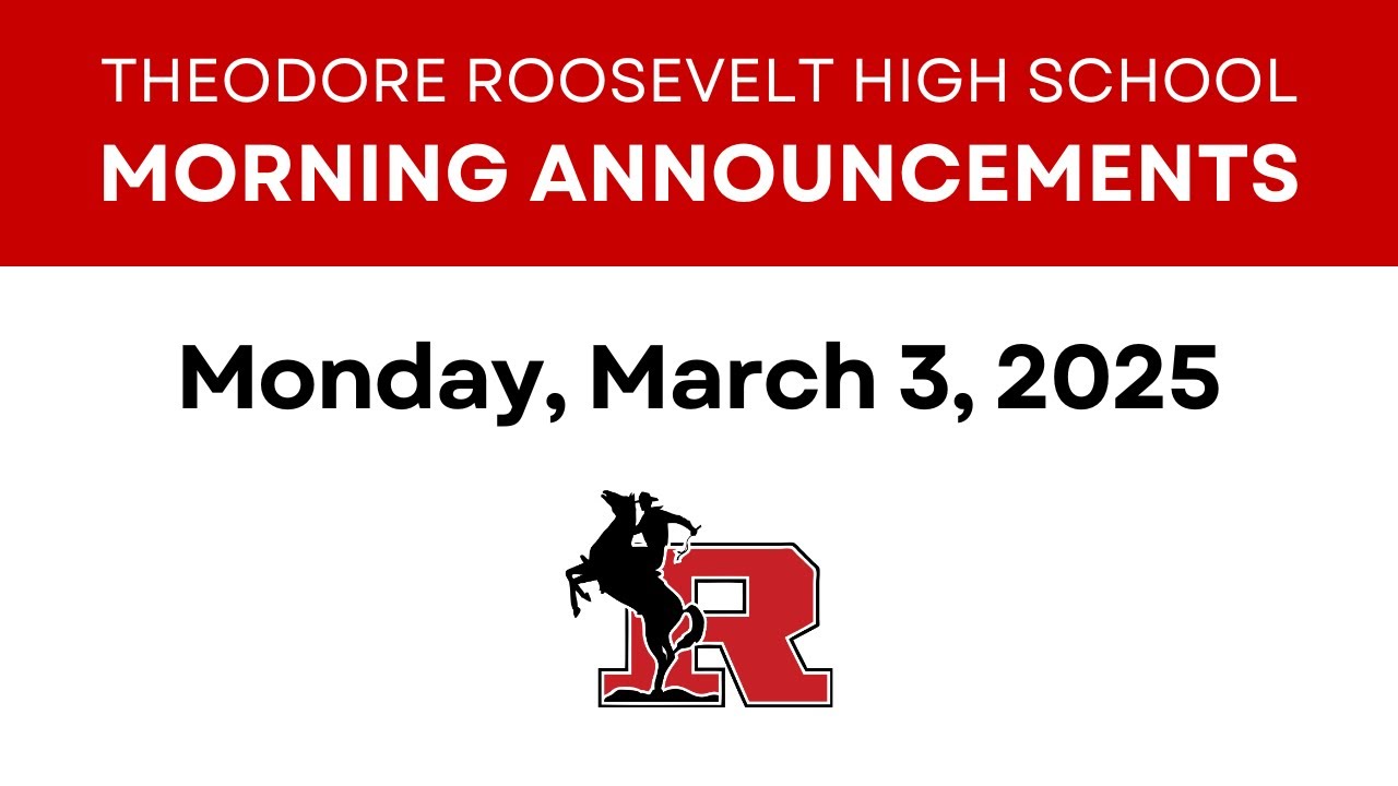 TRHS Morning Announcements – Monday, March 3, 2025 - YouTube