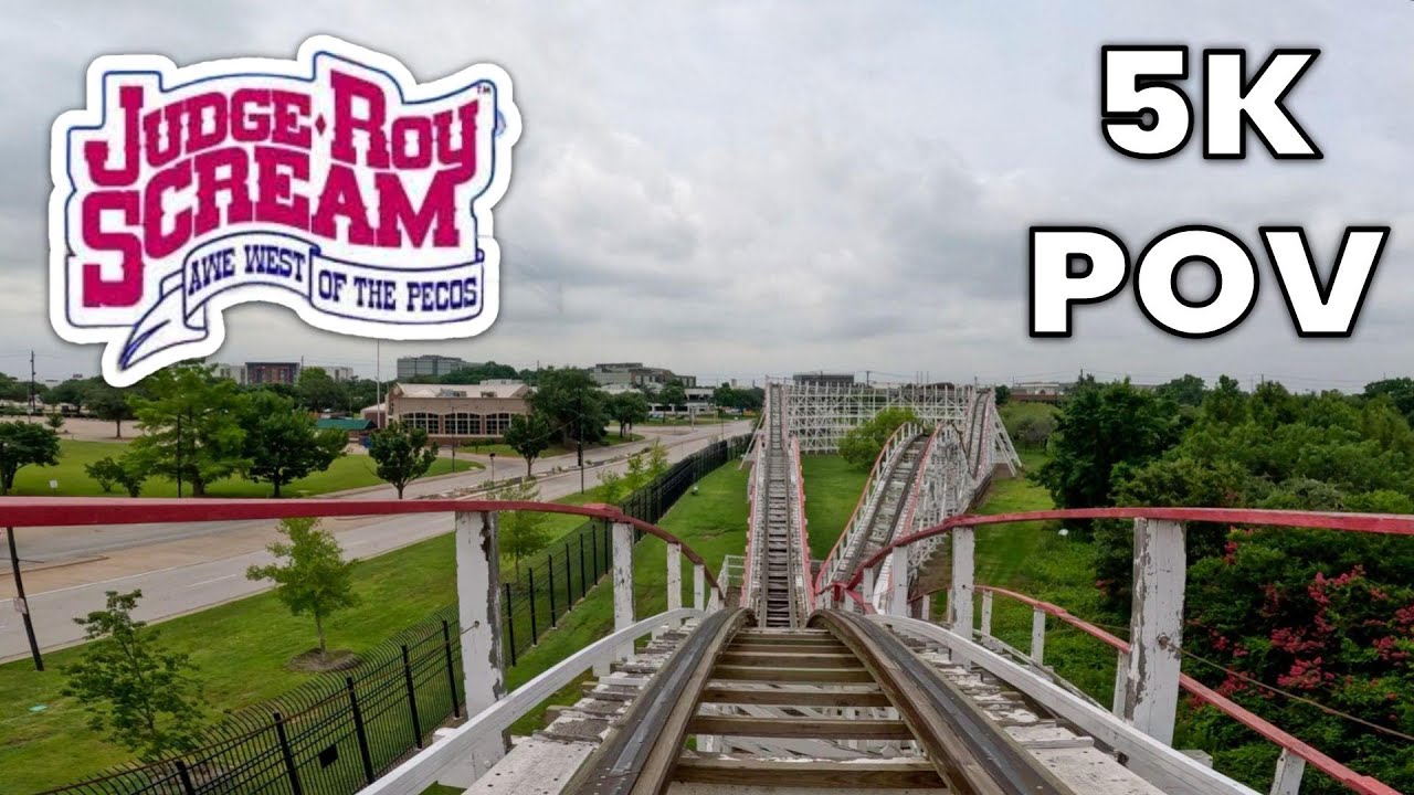 Judge Roy Scream Front Row POV [5K] | Six Flags Over Texas 2024 - YouTube