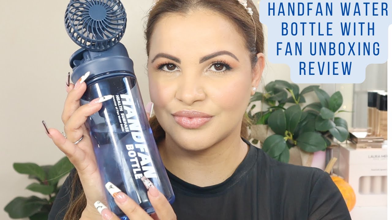 HandFan Water bottle with fan unboxing review - YouTube