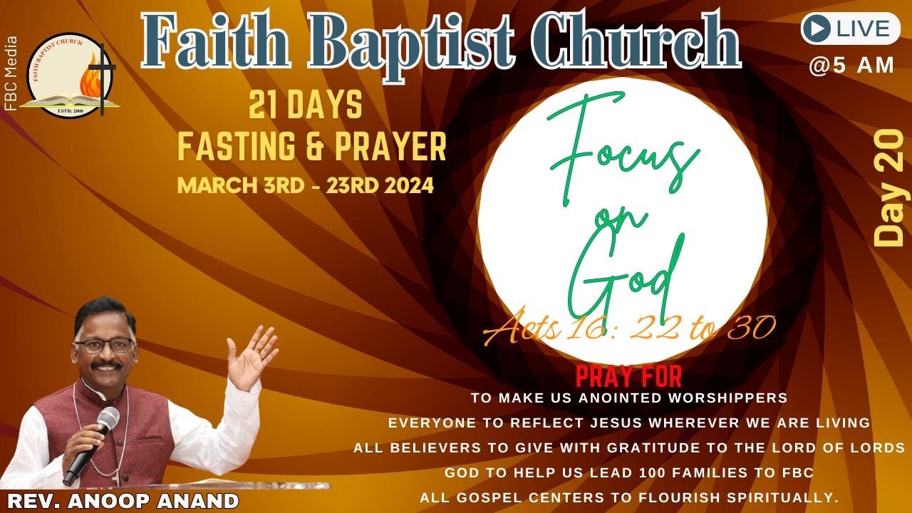 Day 20 of 21 | Focus on God by Rev. Anoop Anand - YouTube