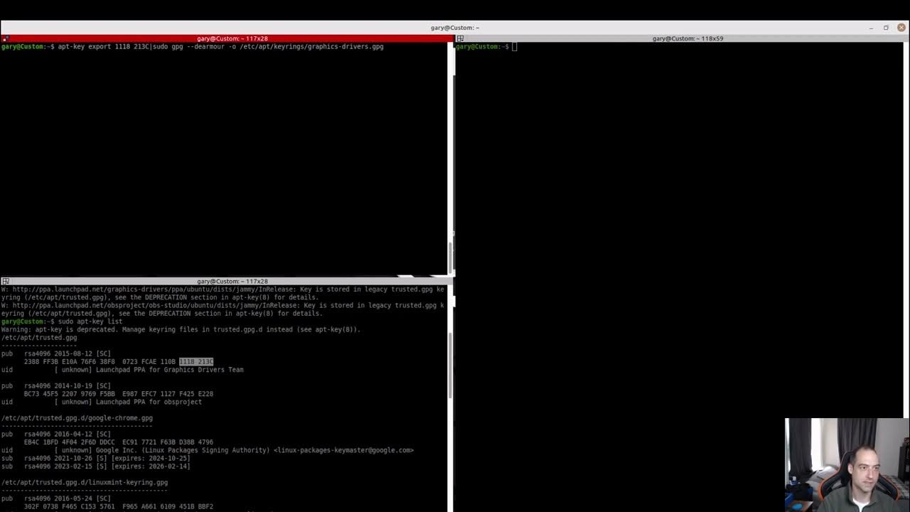 Fix Linux Deprecation Warning "Key is stored in legacy trusted.gpg keyring (/etc/apt/trusted.gpg ...