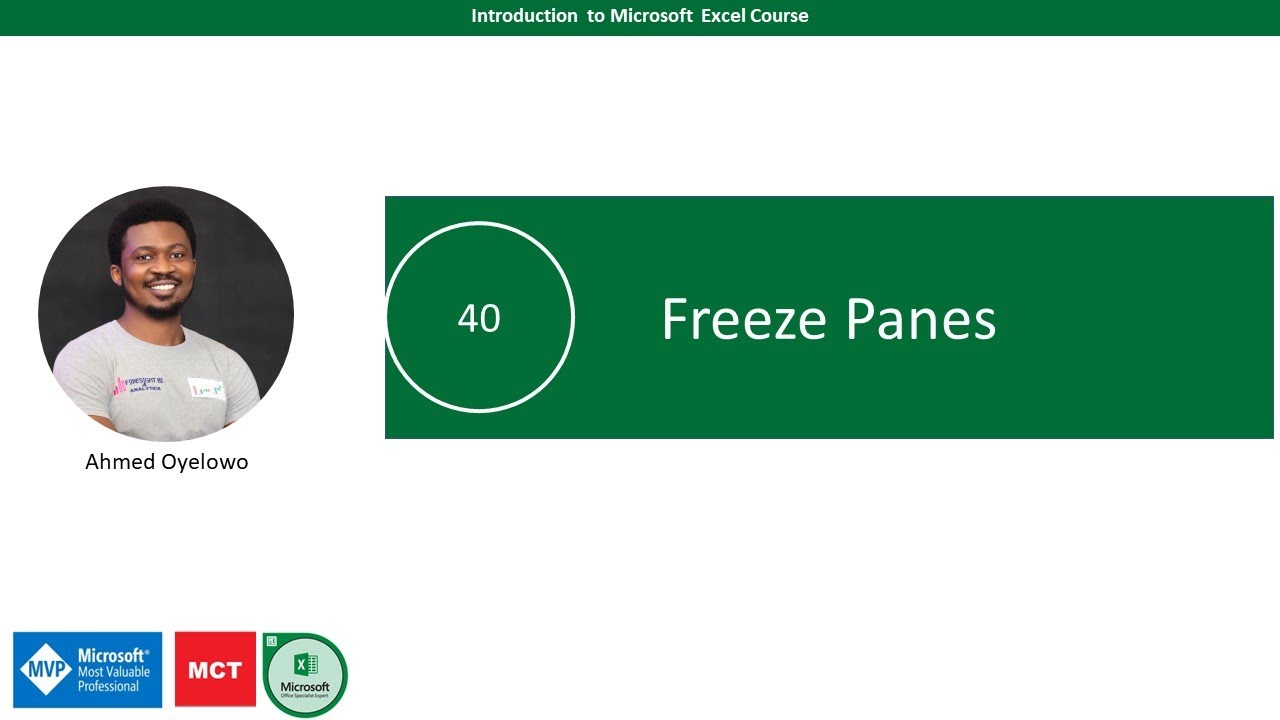 40. Keeping worksheet areas during scrolling with Freeze Panes - YouTube