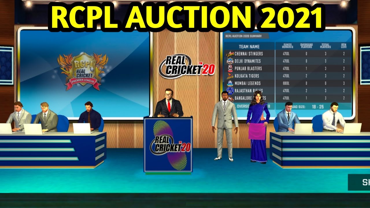 RCPL AUCTION LIVE || REAL CRICKET 20 IPL AUCTION 2021 || LIVE AUCTION ...