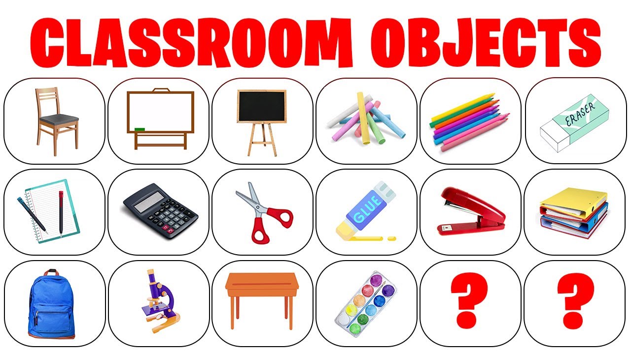 Classroom Objects Vocabulary | Essential Things in Classroom | English ...