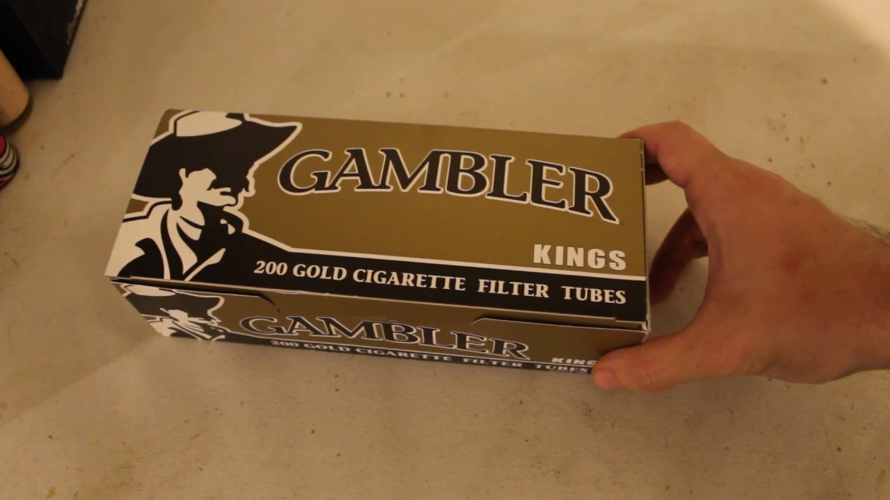UNBOXiNG REViEW OF GAMBLER KiNGS 200 GLOD CiGARETTE FiLTER TUBES. - YouTube