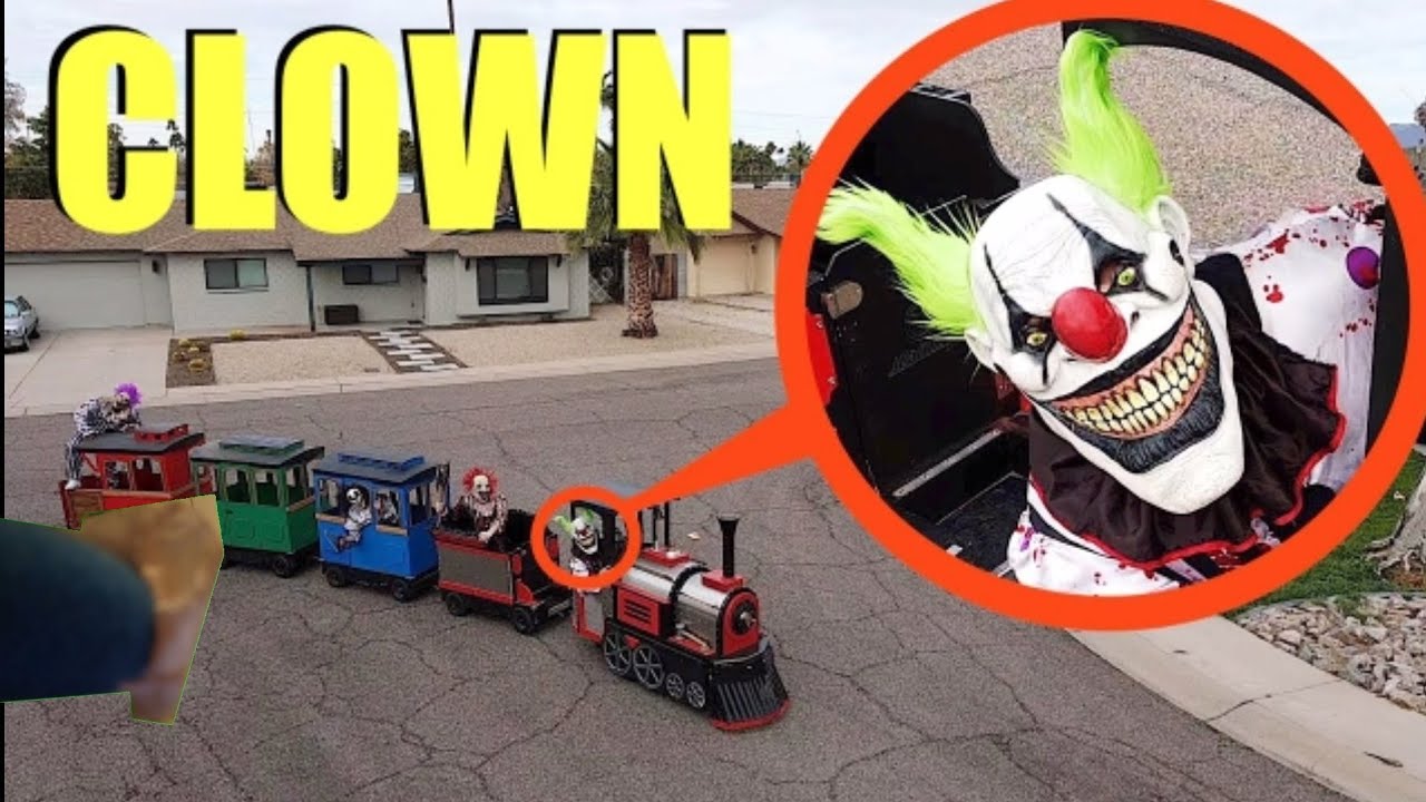 Drone Catches if see you ever Clown Toy Train At 3am RUN AWAY, Real ...