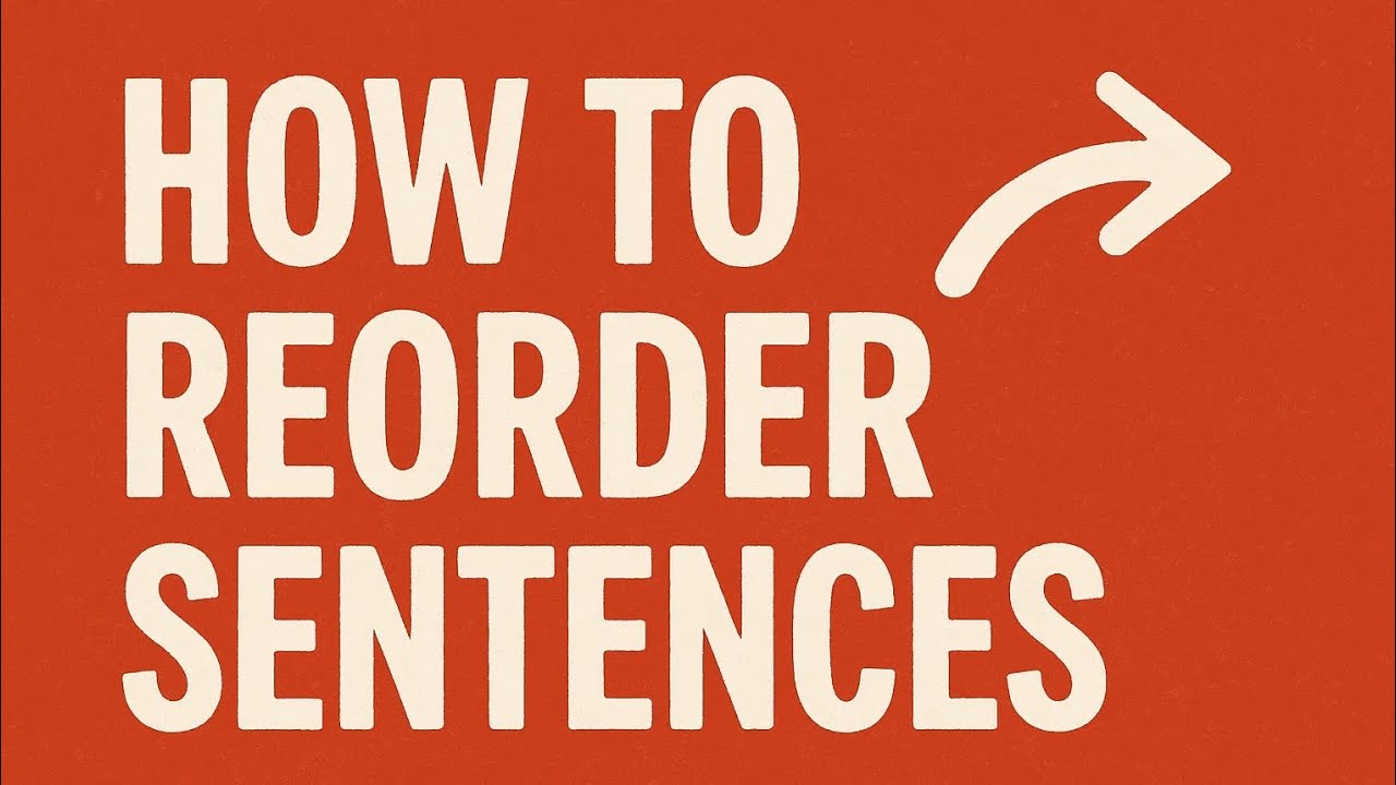 How to Reorder Sentences class-10 #easy #very well explained - YouTube