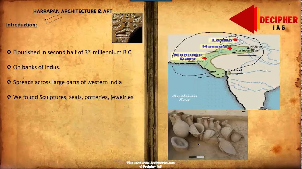 INDIAN CULTURE HARAPPAN ARCHITECTURE LECTURE 1 - DECIPHER IAS - YouTube