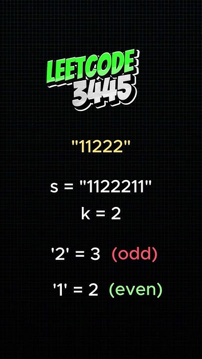 Leetcode 3445: Max Odd-Even Count Difference in Substrings - YouTube