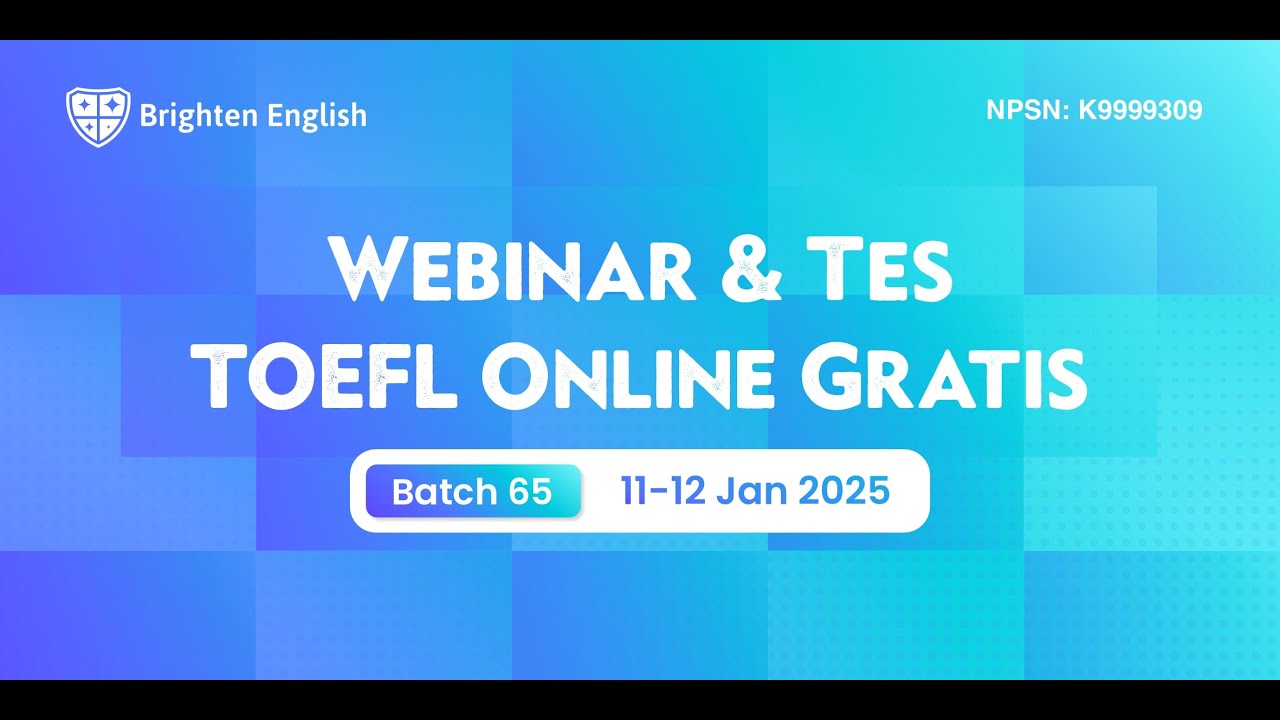 Webinar of TOEFL Preparation 2025 by Brighten English - YouTube