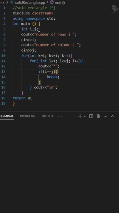 Pattern printing C++ solid rectangle, rectangle frame. #ahorts #shorts ...