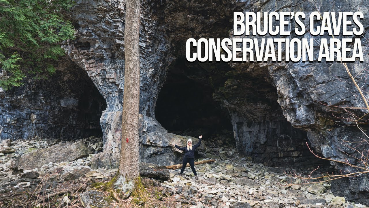 Exploring GIANT CAVES at Bruce's Caves Conservation Area - YouTube