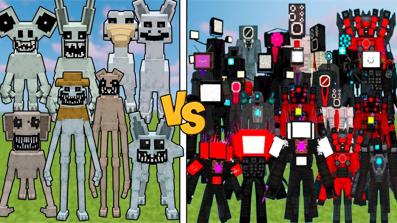 Monsters Zoonomaly vs TEAM SKIBIDI MAN'S in Minecraft PE / Zoonomaly ...