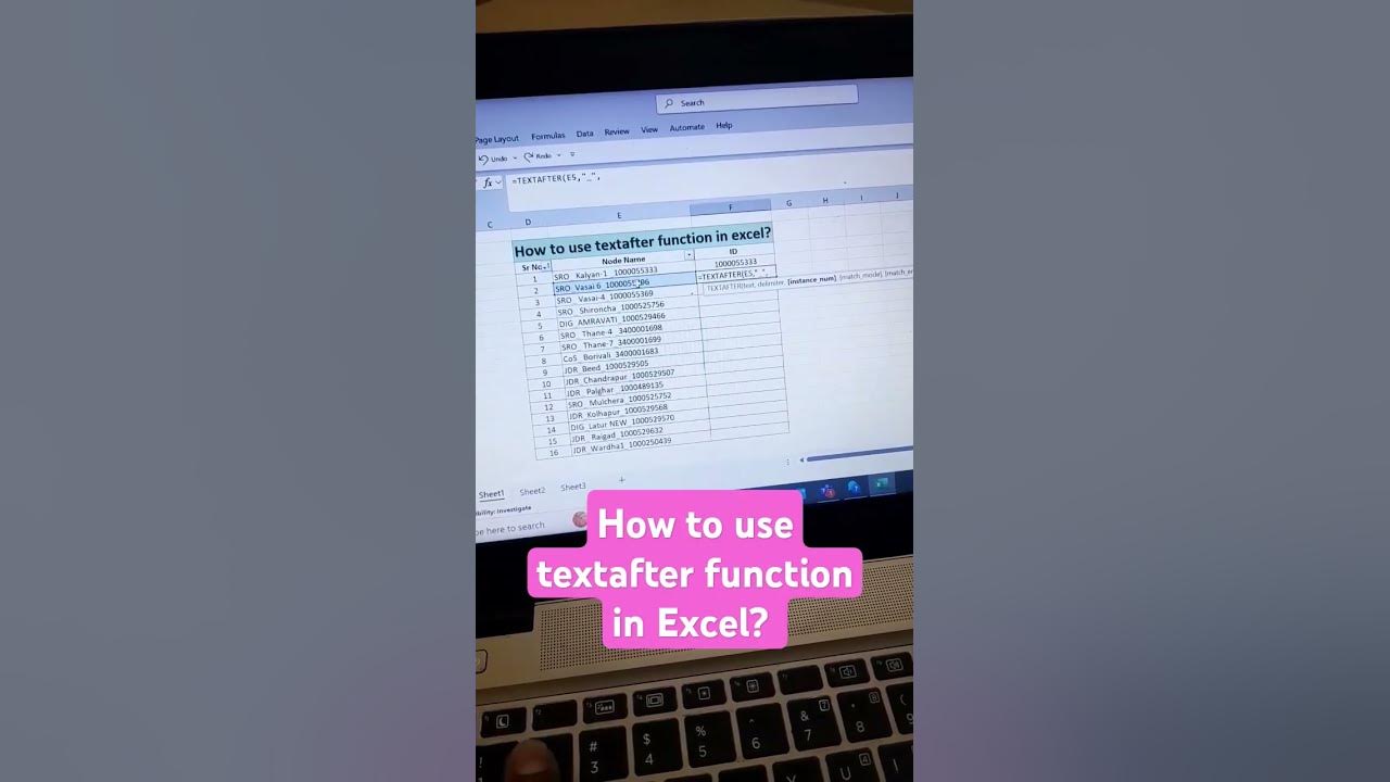 How To Use Textafter Function In Excel Advance Excel Tricks Andtips Techvyas1 Excel Exceltech