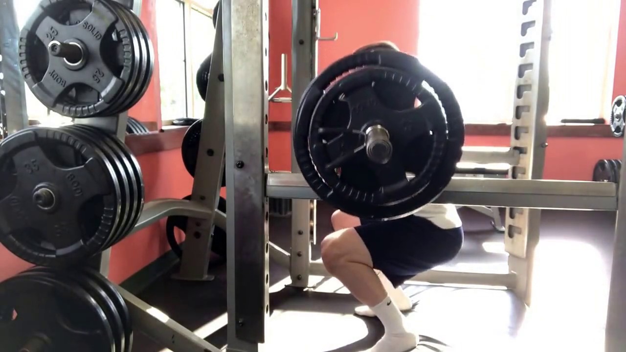 Heel elevated front squat - angle from side - YouTube