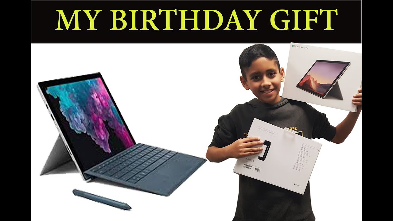 Unboxing Windows Surface Pro - birthday gift idea for children 2 in 1 ...