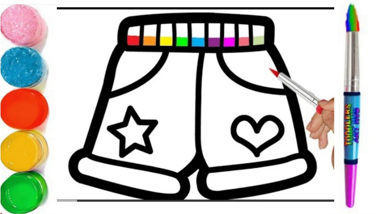 How to draw shorts with rainbow colours/ drawing , painting and ...