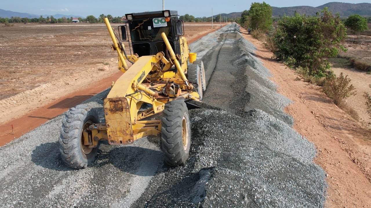 Wonderful Rural Road Construction Project Of Building a New Foundation Village Road By Motor ...