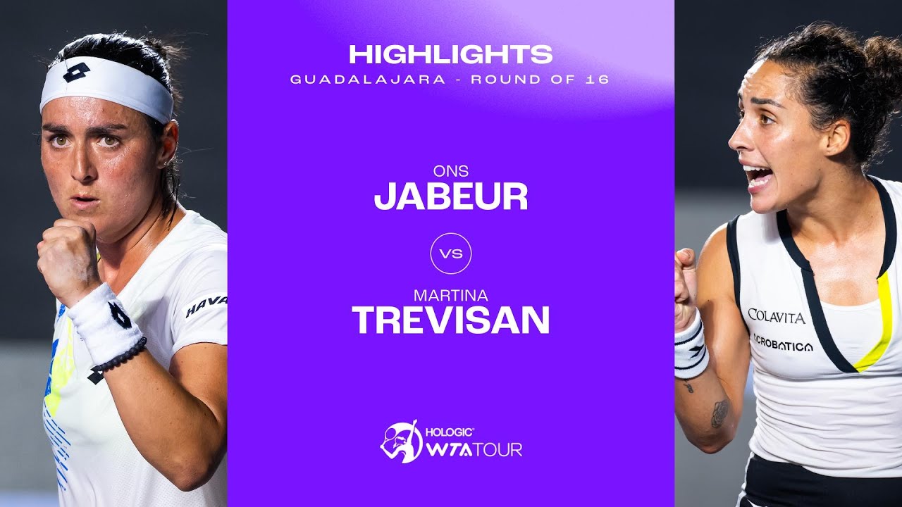 Ons Jabeur vs. Martina Trevisan | 2023 Guadalajara Round of 16 | WTA ...