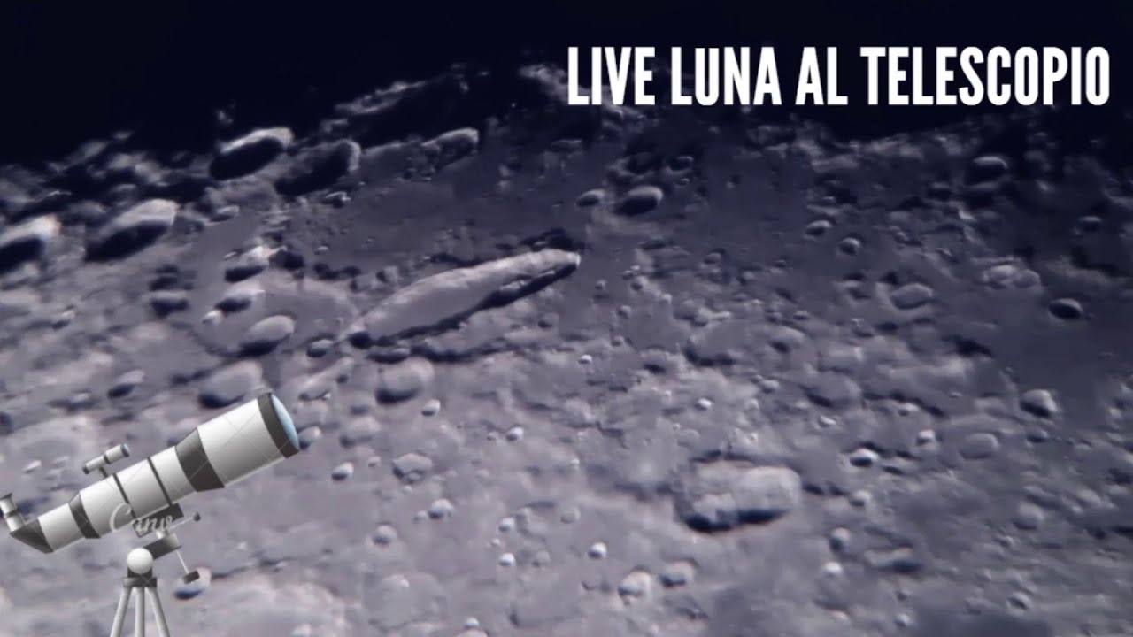 la luna attraverso il telescopio in diretta//The moon through the ...