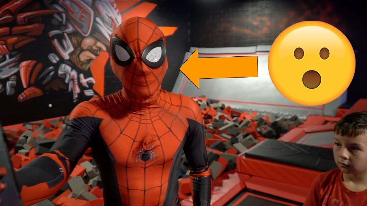 SPIDER-MAN AT TRAMPOLINE PARK!?! - YouTube