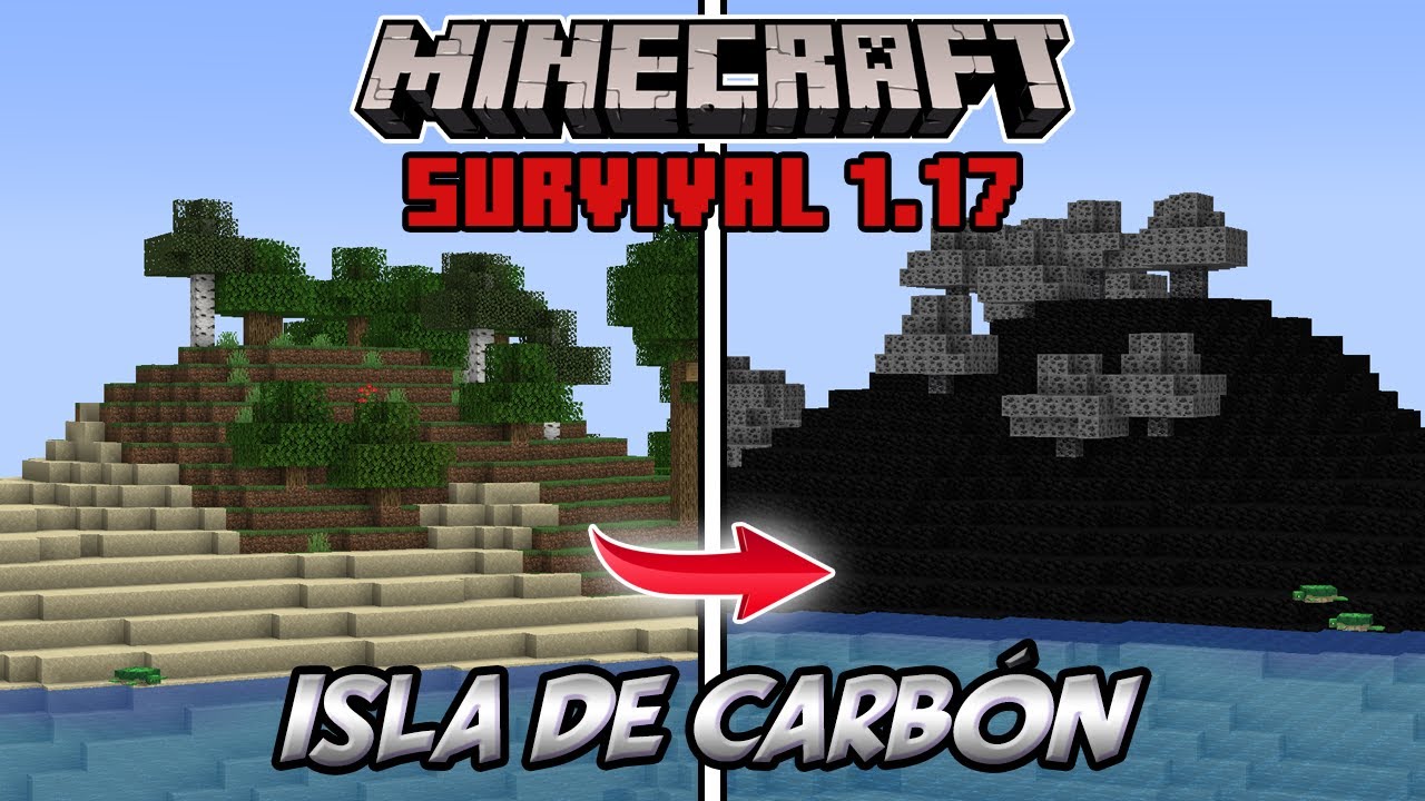 CONSTRUÍ una ISLA DE CARBÓN en MINECRAFT - YouTube