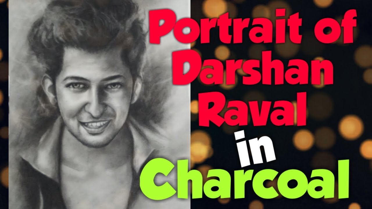 Drawing Darshan Raval step by step in charcoal - YouTube