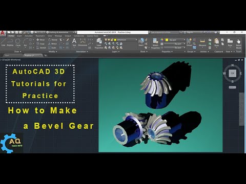 Bevel Gear in AutoCAD 3D Tutorials for Practice-44 - YouTube