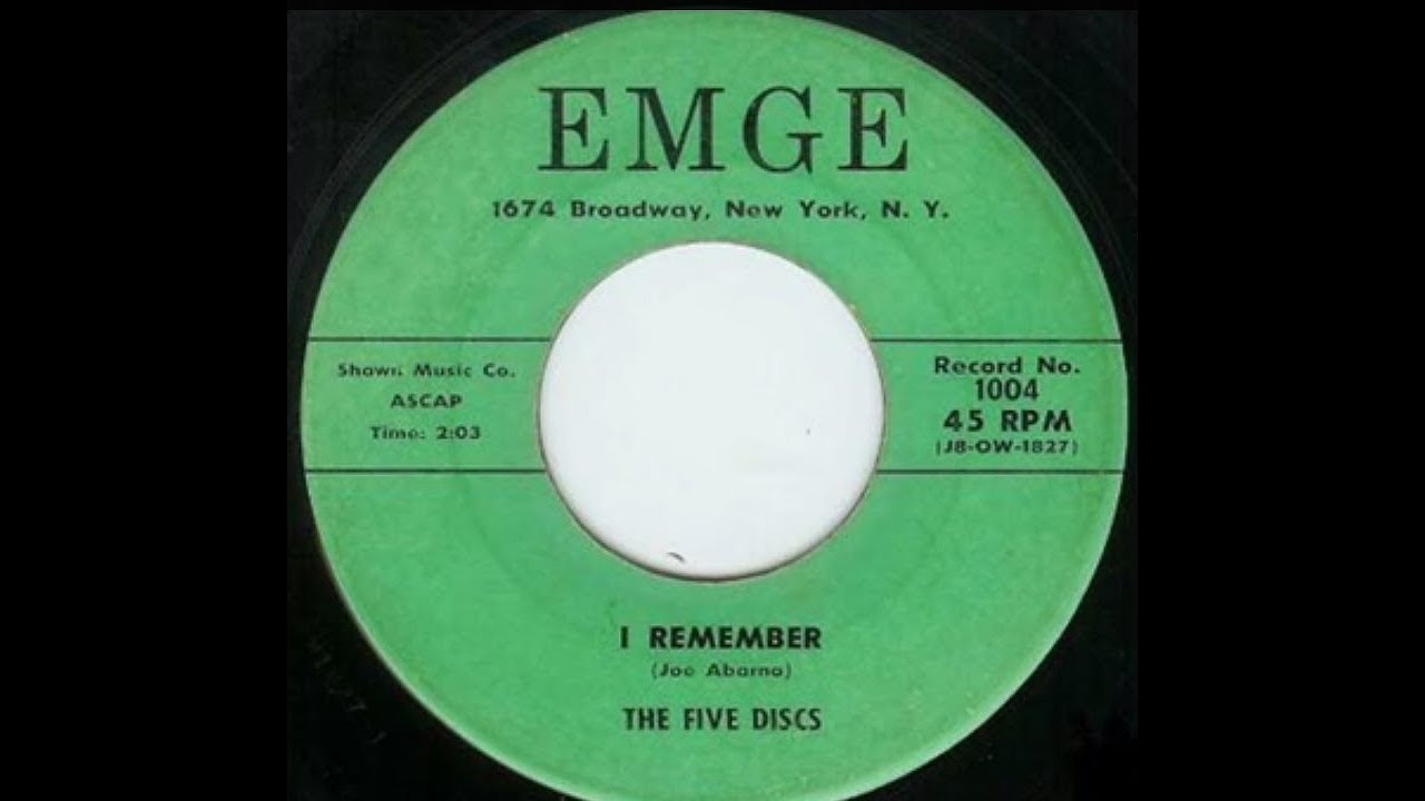 The Five Discs - I Remember 1958 - YouTube