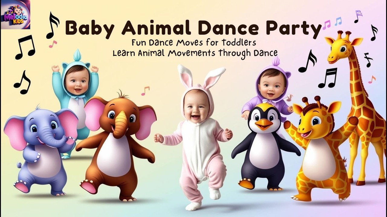 🦒 Baby Animal Dance Party | Fun Dance Moves for Toddlers | Learn Animal ...