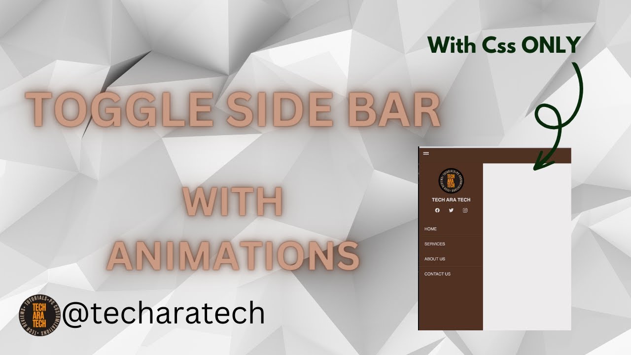 Sidebar Menu Dashboard Template Ui Side Navigation Bar Html And Css Techaratech Youtube