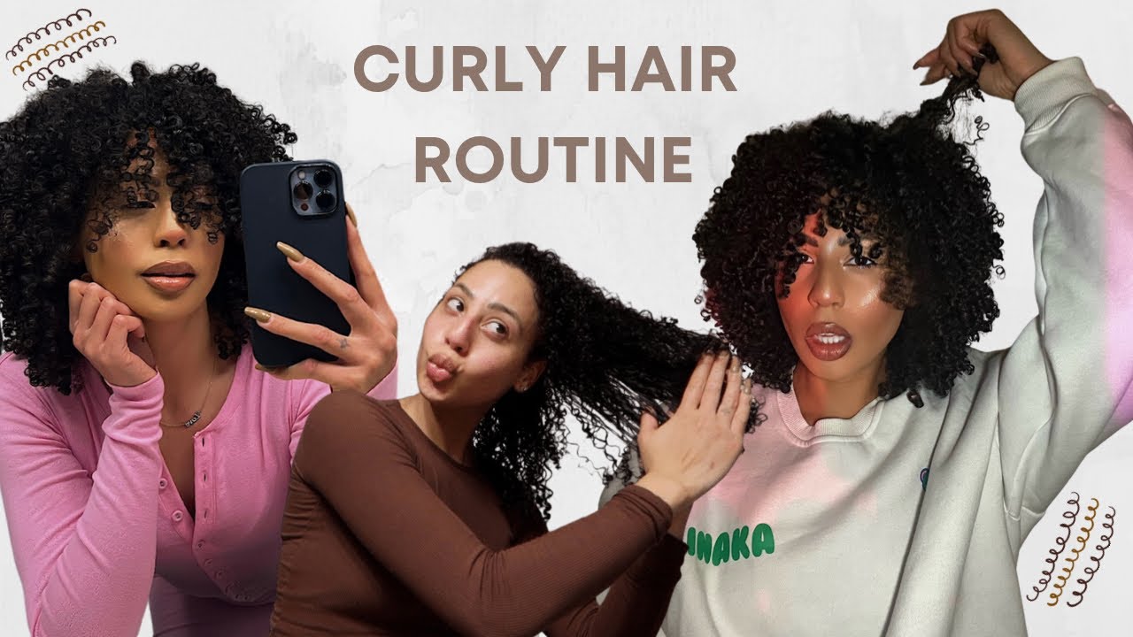 my curly hair routine for soft & fluffy curls (NO HEAT) - YouTube