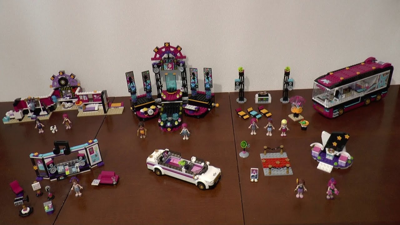 LEGO Friends Pop Star 41103 + 41107 + 41104 + 41105 + 41106 - YouTube