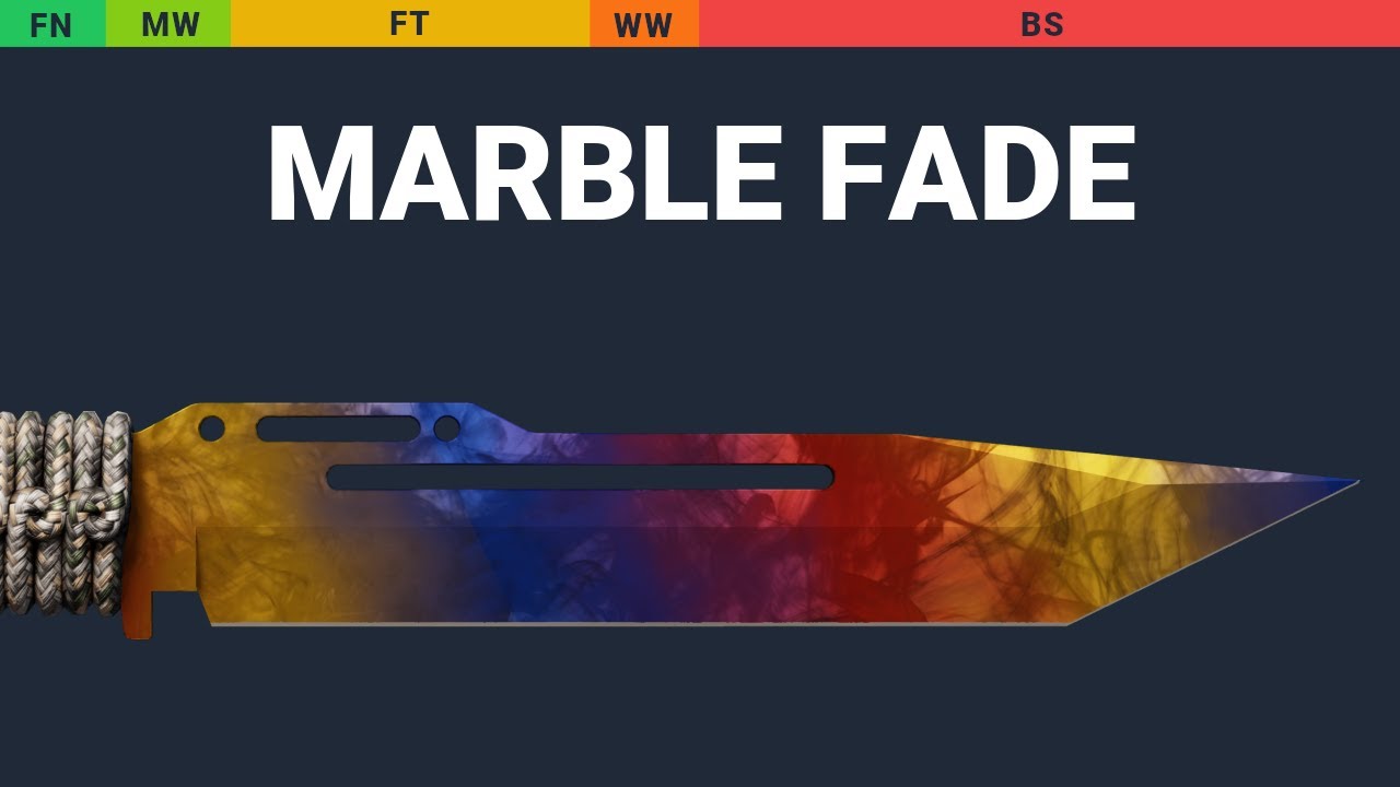 Paracord Knife Marble Fade - Skin Float And Wear Preview - YouTube