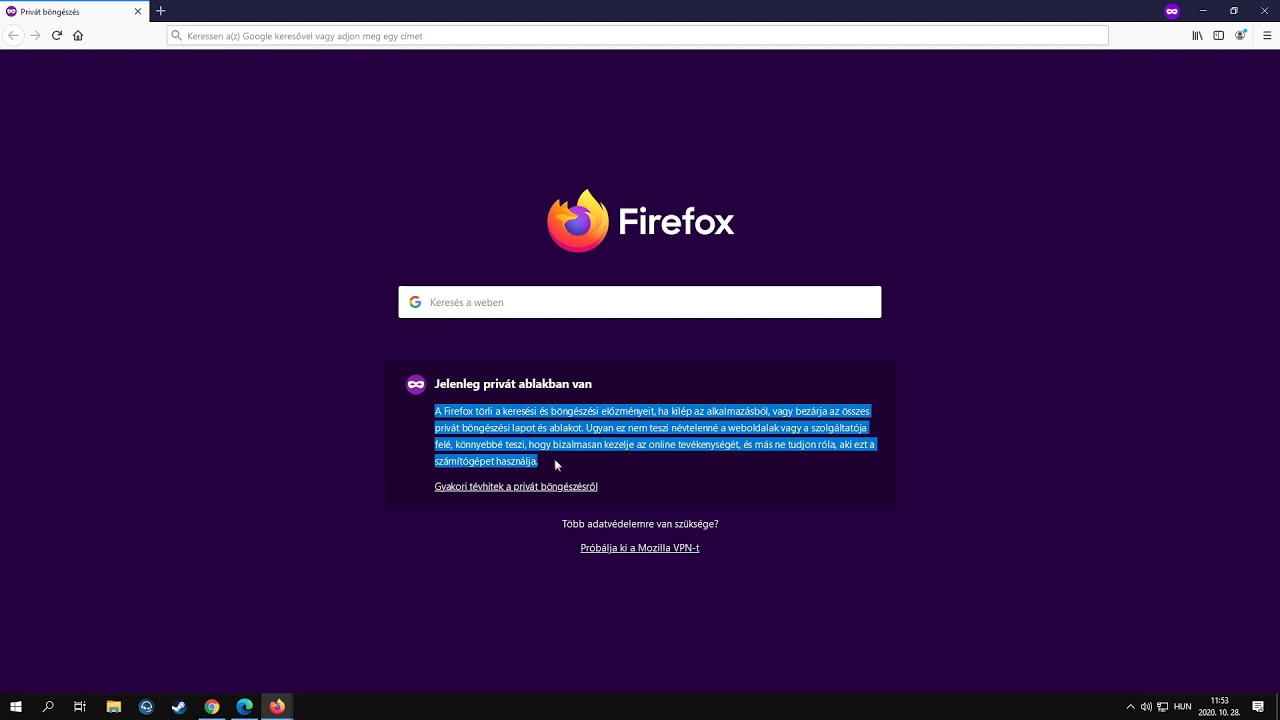 Privát/inkognító mód elérése Firefox, Chrome és Edge böngészőben - YouTube
