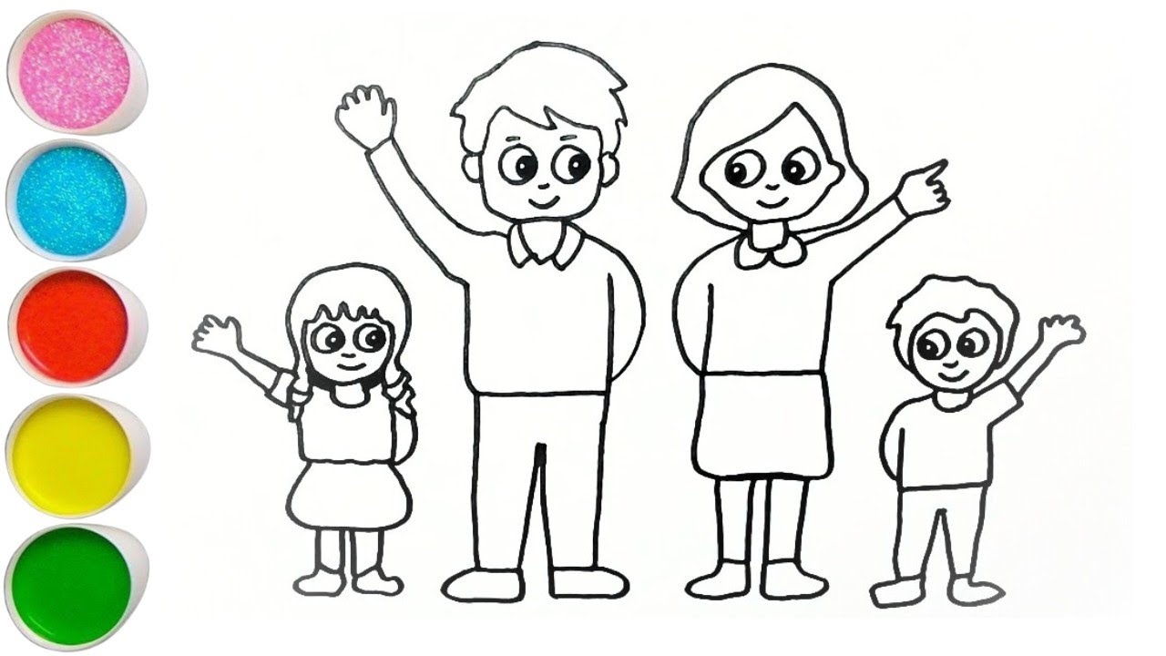 How to draw family drawing. simple and easy steps. - YouTube
