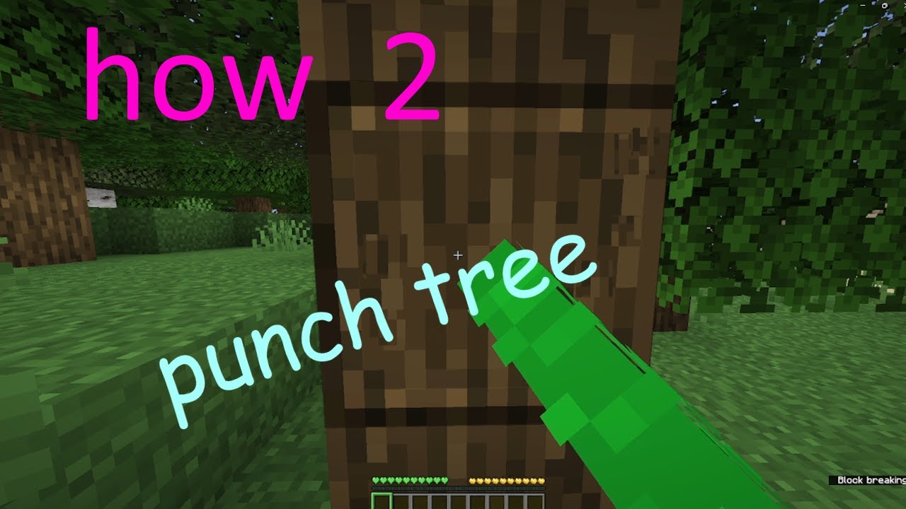 how to punch a tree in minecraft - YouTube