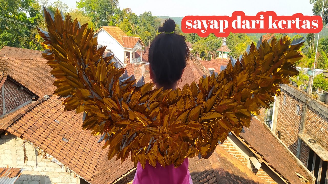 cara membuat sayap dari kertas dan kardus bekas - YouTube