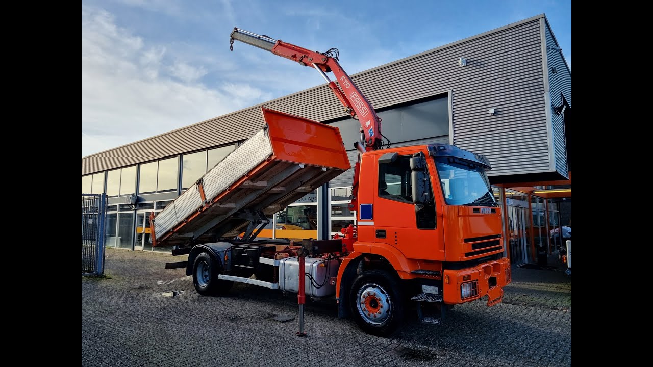 IVECO EUROTECH CURSOR TIPPER 4X2 FASSI CRANE F110A.21 FULL STEEL - YouTube