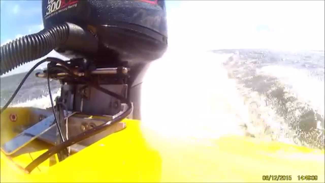 Skater 21 Merc 300XS Transom View - YouTube